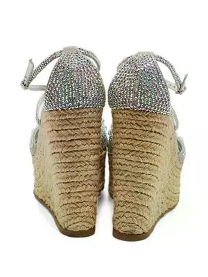 LE SILLA Crystal-embellished Espadrille Wedge Sandals