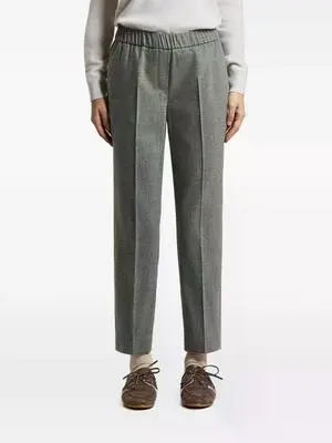 Peserico Elasticated-waist Pressed-crease Trousers - Grey