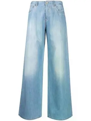 BLUGIRL Denim Wide-leg Trousers - Blue