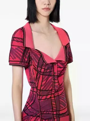 VIVIENNE WESTWOOD Ruched Asymmetric Midi Dress - Red