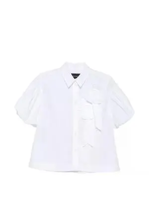 Simone Rocha Rosette-embellishment Puff-sleeve Shirt - Black