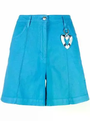 Moschino Logo Charm Wide-leg Shorts - Blue