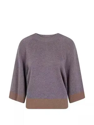 TWINSET Metallic Raglan-sleeve Sweater - Brown