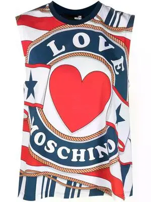 Moschino Heart Logo-print Tank Top - Blue