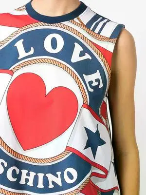 Moschino Heart Logo Print Sleeveless Tank Top