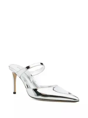 STUART WEITZMAN Pointed-toe Metallic Mules - Silver