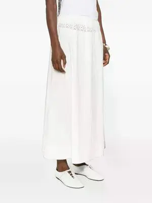Posse Harriet Eyelet-embroidered Long Skirt - White