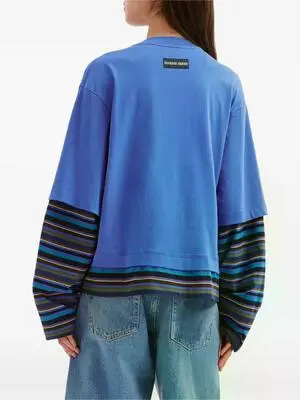 MARINE SERRE Layered-sleeve Moon-patch T-shirt