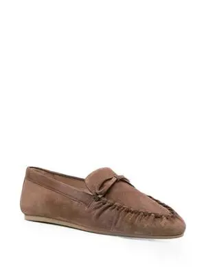 STUART WEITZMAN Bow-detail Suede Loafers