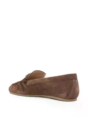 STUART WEITZMAN Bow-detail Suede Loafers