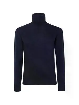 NUUR Roll-neck Wool Sweater - Blue