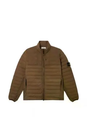 Stone Island Logo-patch Quilted Down Jacket - Brown