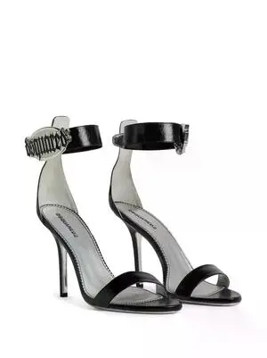 Dsquared2 Logo-plaque Leather Sandals - Black