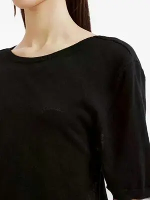GANNI Cut-out Tie-fastening Sweater - Black