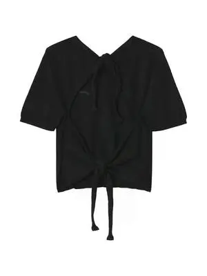 GANNI Cut-out Tie-fastening Sweater - Black