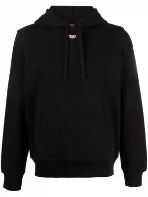 DIESEL® S-ginn-hood-d Logo-appliqué Hoodie - Black