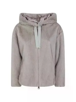 Herno Hooded Faux-fur Jacket - Neutrals