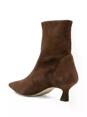 STUART WEITZMAN Pointed-toe Suede Ankle Boots