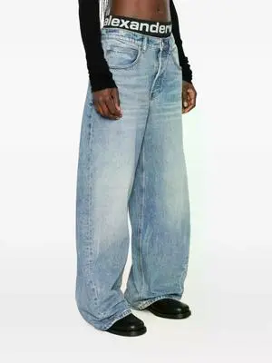 Alexander Wang Logo Waistband Wide-leg Jeans