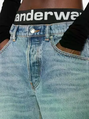 Alexander Wang Logo Waistband Wide-leg Jeans