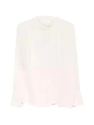 Victoria Beckham Gerogette Draped-collar Blouse - Neutrals