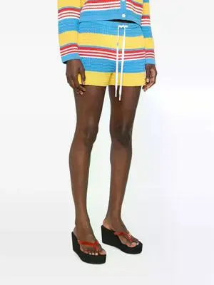 Posse Tammy Striped Crochet Shorts