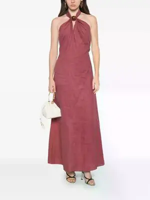 Faithfull The Brand Lourdes Halterneck Maxi Dress - Red