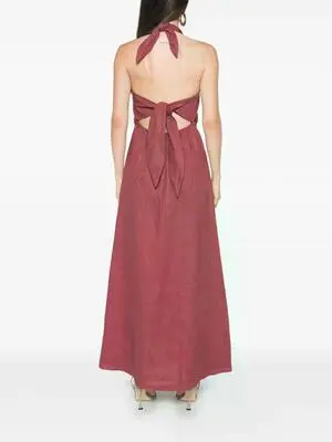 Faithfull The Brand Lourdes Halterneck Maxi Dress - Red