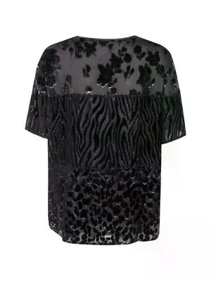 PIERRE-LOUIS MASCIA Patchwork Devoré-effect T-shirt