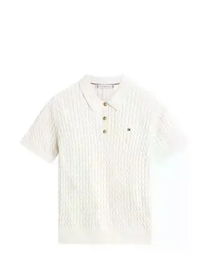 Tommy Hilfiger Cable-knit Polo Shirt - Neutrals