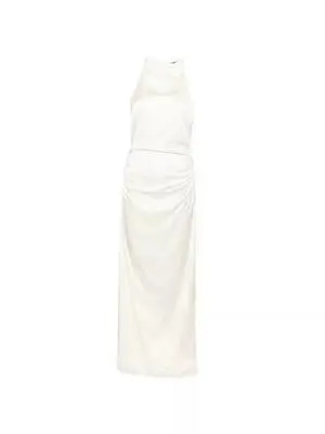 ROTATE BY BIRGER CHRISTENSEN Lace-trim Ruched Maxi Dress