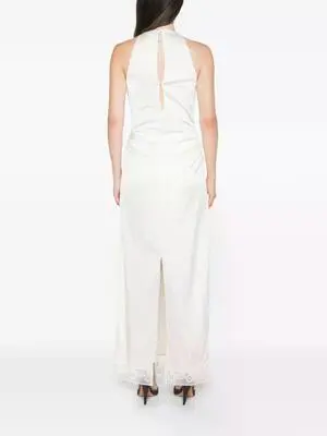 ROTATE BY BIRGER CHRISTENSEN Lace-trim Ruched Maxi Dress