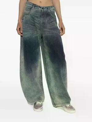 DIESEL® Faded Effect Wide-leg Jeans