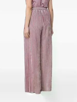 HANITA Striped Pleated Palazzo Pants - Red