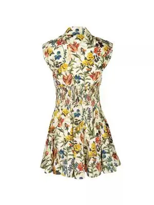 Alice + Olivia Floral Print Mini Dress - Neutrals