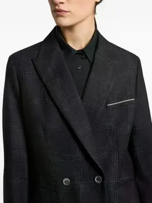 Peserico Double-breasted Checked Jacket