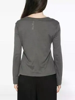 Max Mara Smmfumetto Crew Neck Long-sleeve Top - Grey