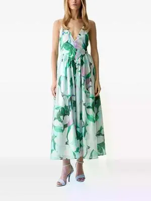 Bardot Arletha Floral-print Open-back Maxi Dress - Blue