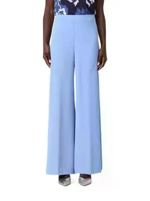 HANITA Crêpe Wide-leg Trousers - Blue