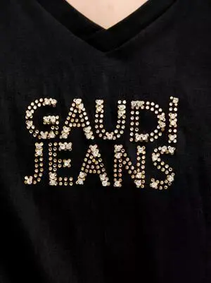GAUDI Logo Embellished Knot Detail T-shirt