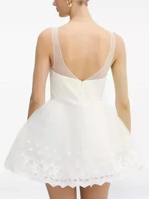 Bardot Hilda Lace-trimmed Tulle Mini Dress - White