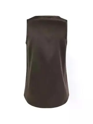 Brunello Cucinelli Reversible Silk-satin Top - Brown