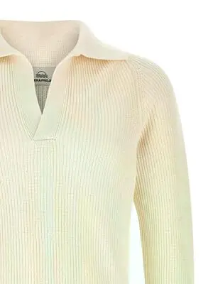 RIVIERA Ribbed Polo Sweater - Neutrals