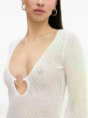 Bardot Ring-detail Crochet-knit Maxi Dress