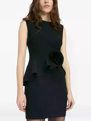 ROTATE BY BIRGER CHRISTENSEN Floral Appliqué Peplum Hem Mini Dress