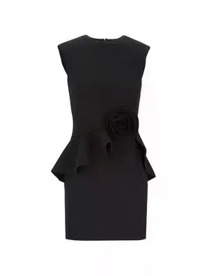 ROTATE BY BIRGER CHRISTENSEN Floral Appliqué Peplum Hem Mini Dress