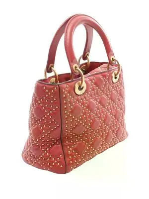 Dior 2010-2026 Medium Lambskin Cannage Studded Supple Lady Satchel