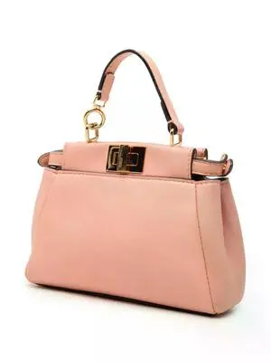 Fendi 2010-2026 Micro Leather Peekaboo Satchel - Pink