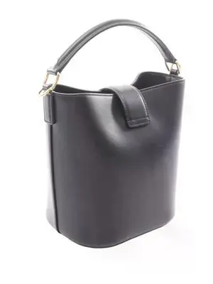 Celine Small Smooth Calfskin Louise Bucket Bag Satchel - Black