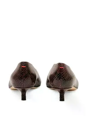AeydĒ Clara Snake-print Pumps - Red